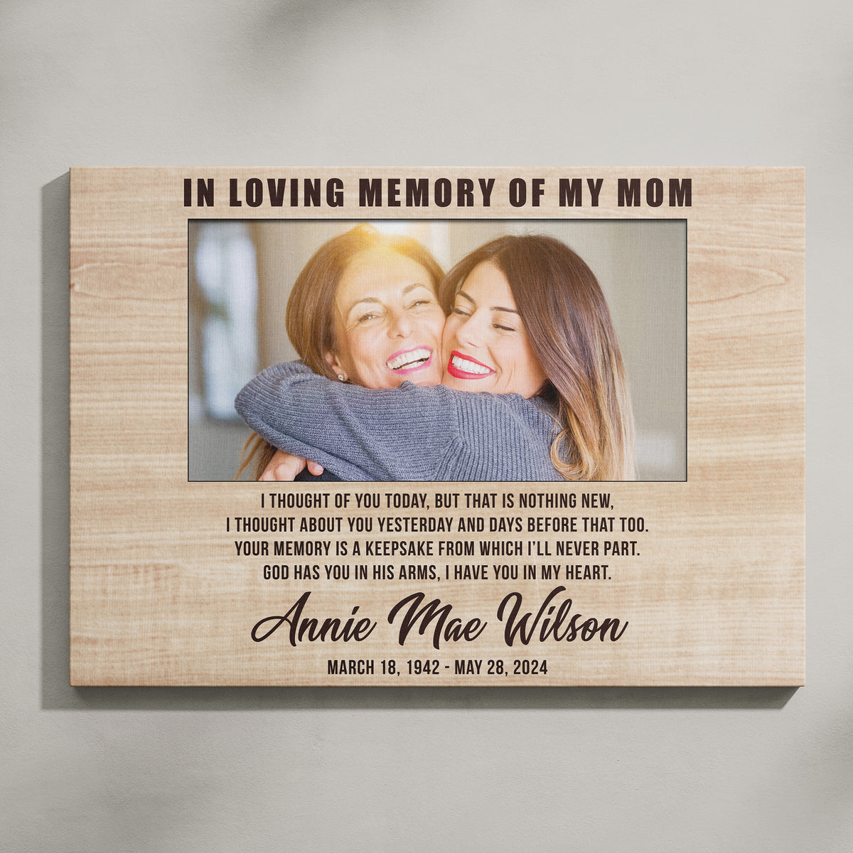 In Loving Memory Canvas – Treasured Memories Gift Center