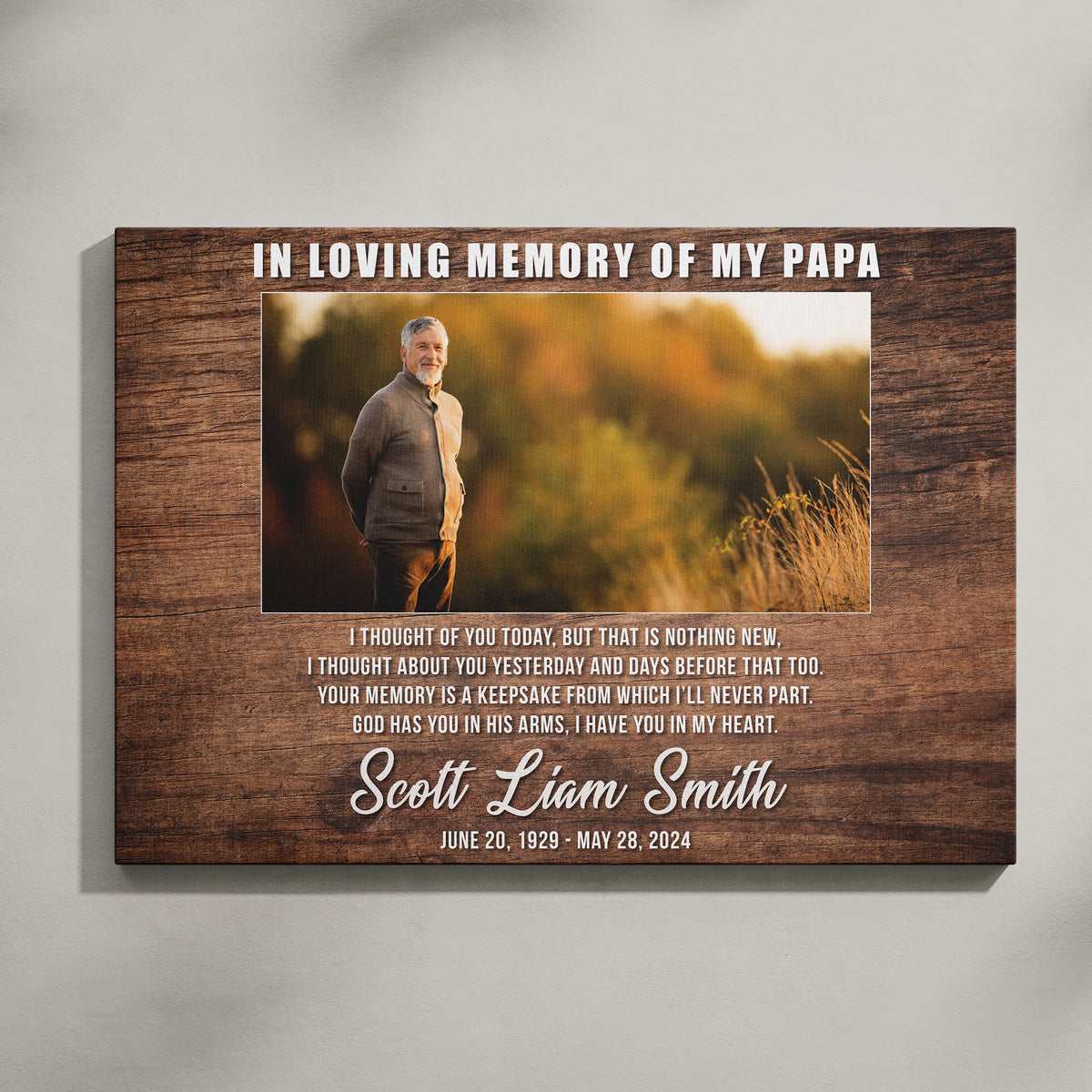 In Loving Memory Canvas – Treasured Memories Gift Center