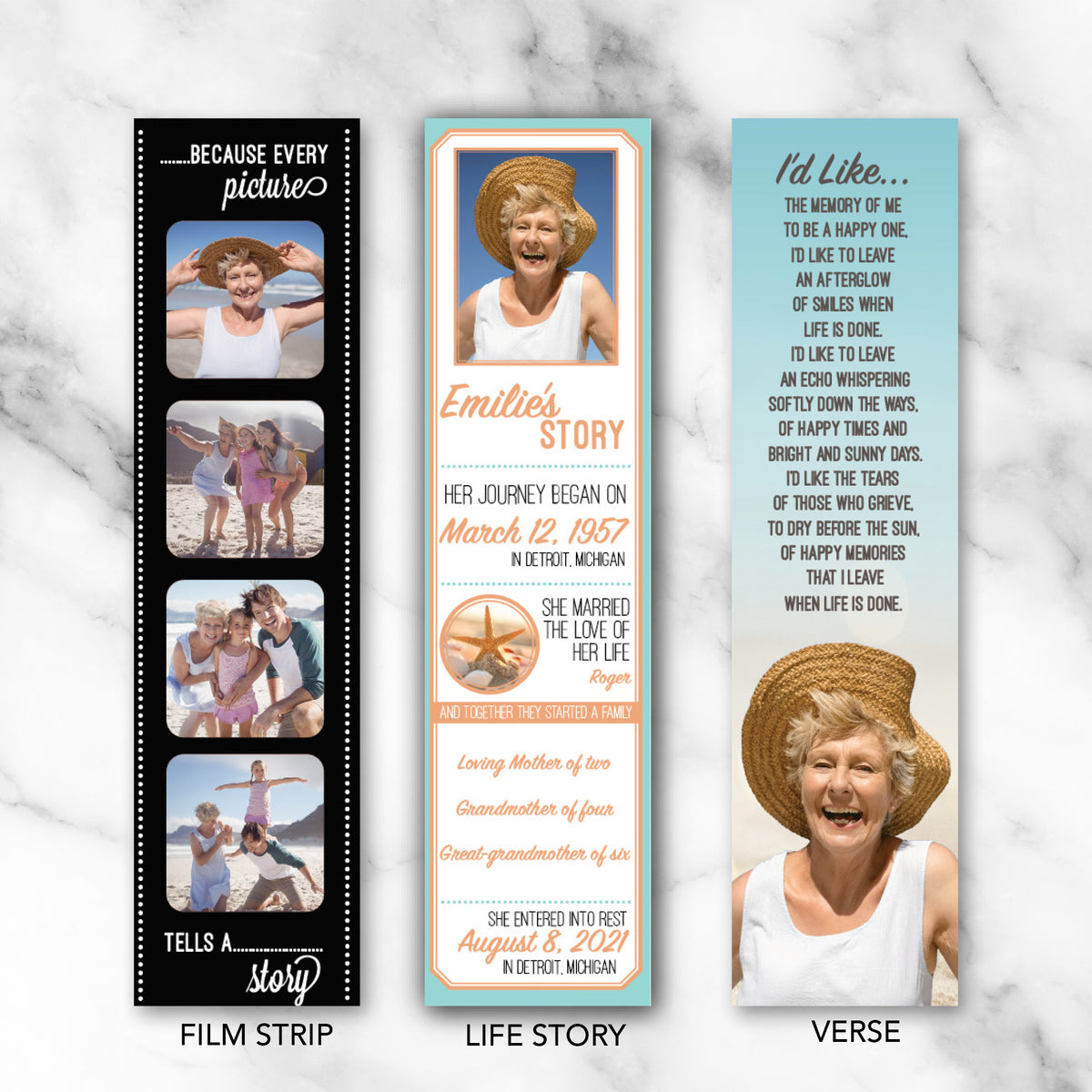 Personalized Bookmarks (Set of 3) - REORDER ONLY – Treasured Memories ...