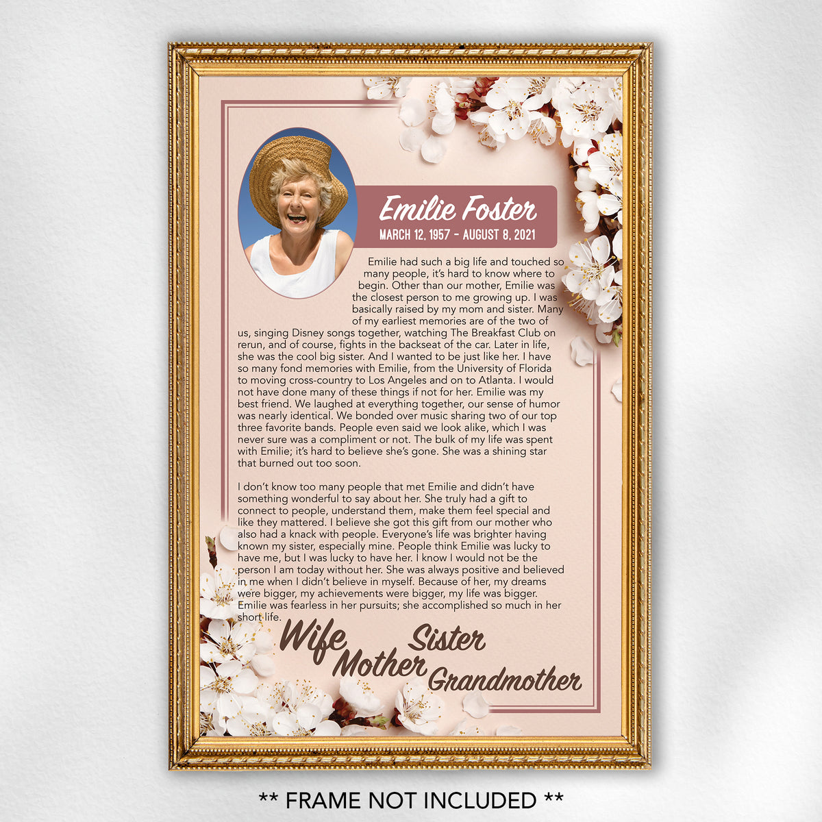 Life Story Print - REORDER ONLY – Treasured Memories Gift Center