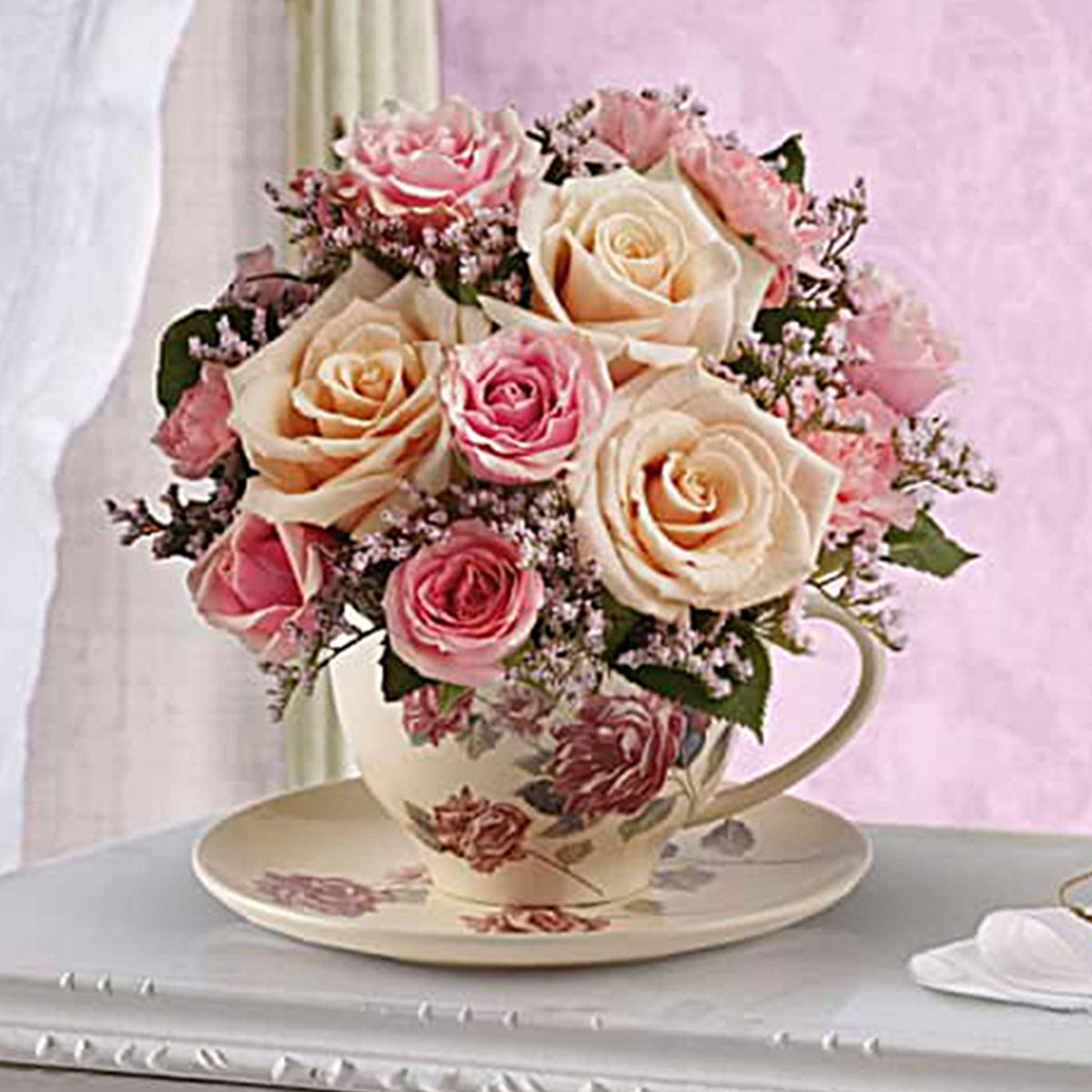 Victorian Teacup Bouquet – Treasured Memories Gift Center